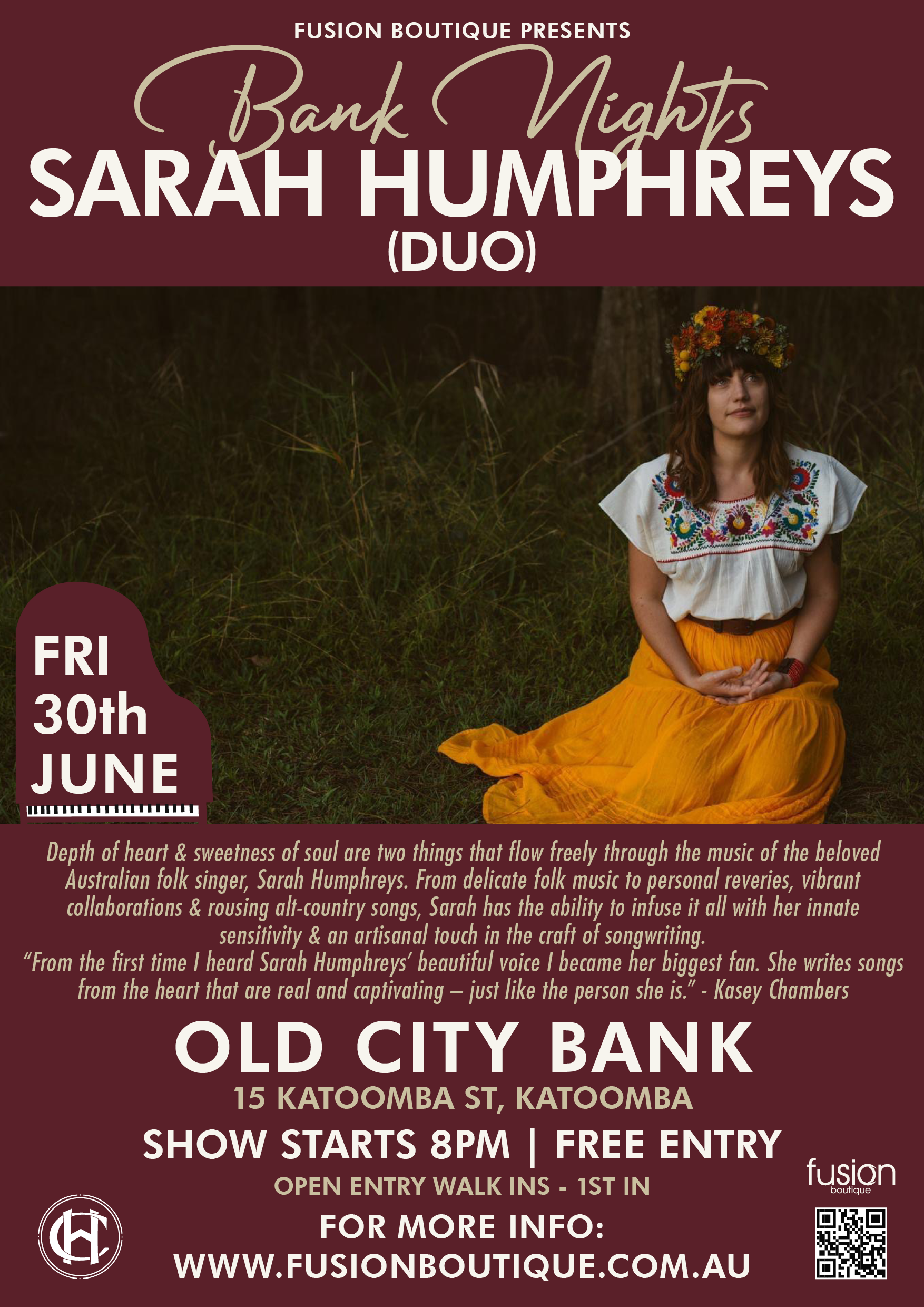 BANK NIGHTS – SARAH HUMPHREYS (DUO) at The Old City Bank, Katoomba ...