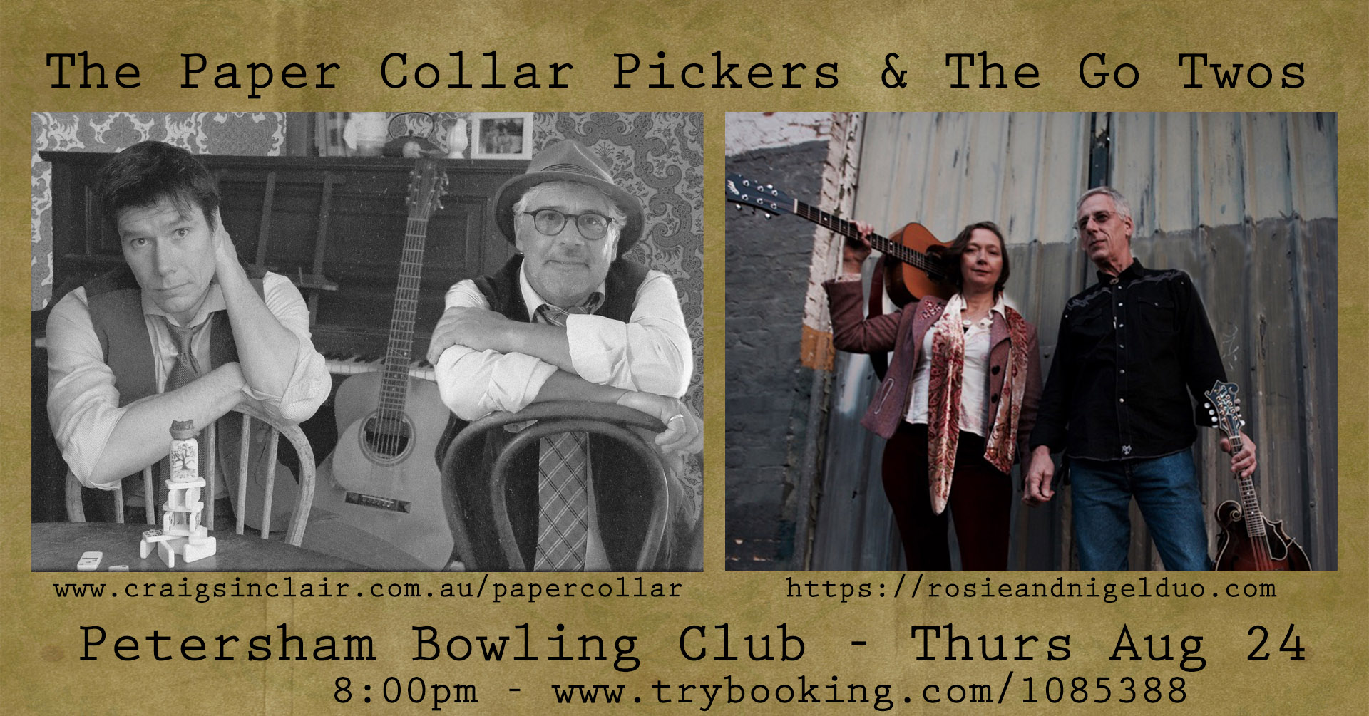 The Paper Collar Pickers & The Go Twos @ Petersham Bowling Club | The ...
