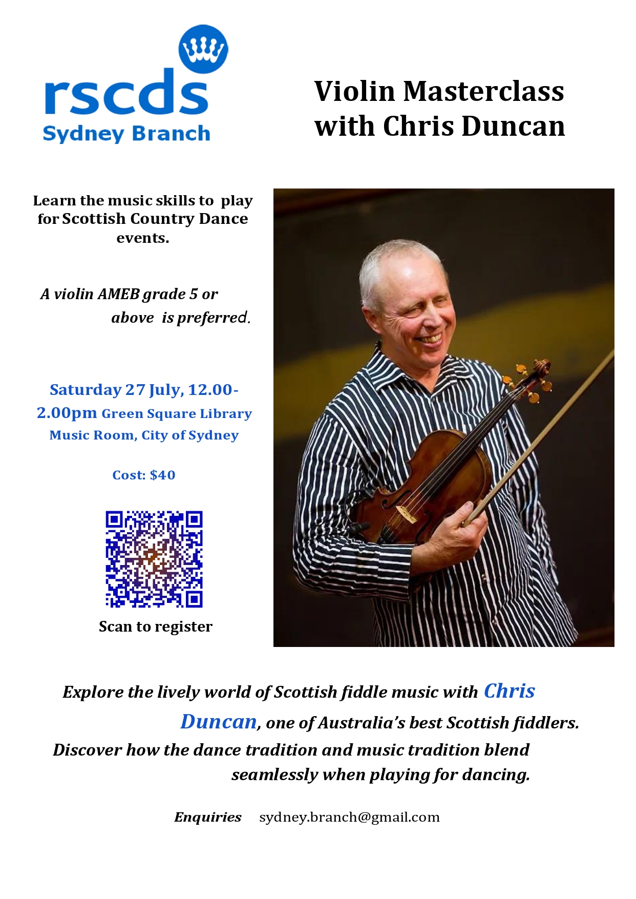 Violin Masterclass | The Folk Federation of NSW