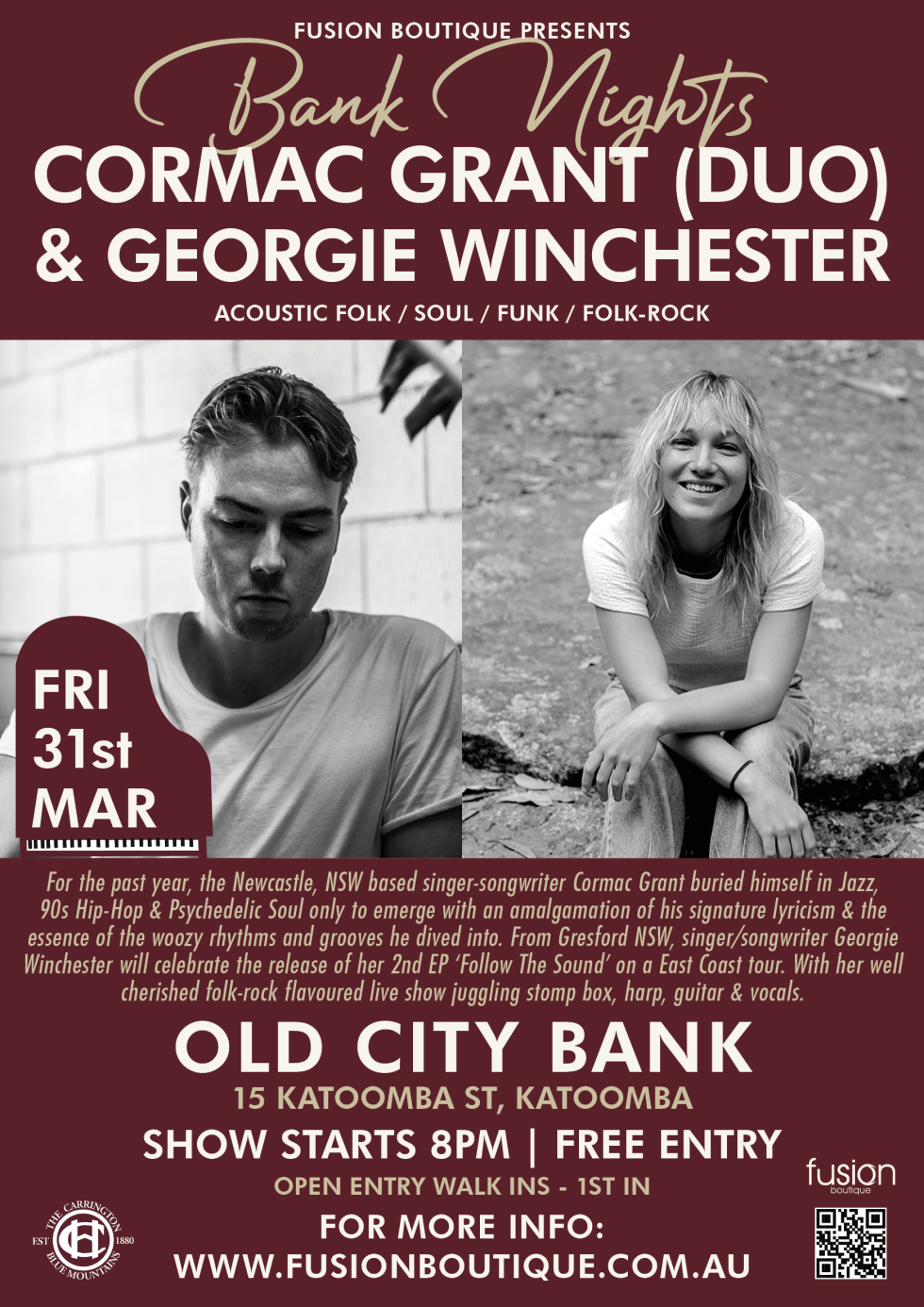 BANK NIGHTS – CORMAC GRANT DUO & GEORGIE WINCHESTER (Newcastle ...